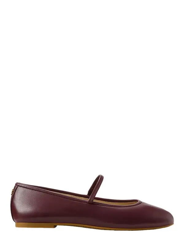 Ralph Lauren Jayna Nappa Leather Mary Jane Flat - Dark Garnet