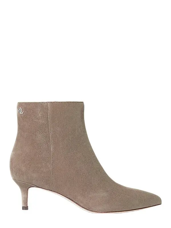 Ralph Lauren Mckay Suede Booties - Taupe Brown