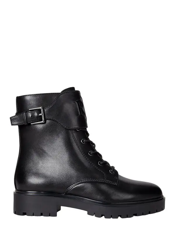 Ralph Lauren Allyson Burnished Leather Lace-up Bootie - Black