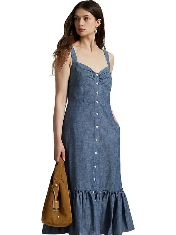 Ralph Lauren Buttoned A-line Dress - Chambray