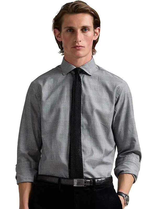 Ralph Lauren Classic Fit Glen Plaid Twill Shirt - Polo Black White