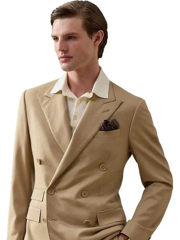 Ralph Lauren Kent Hand-tailored Wool Gabardine Jacket - Tan