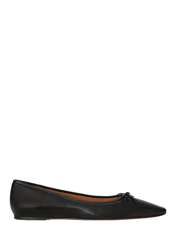 Ralph Lauren Pointed Leather Ballet Flat - Black