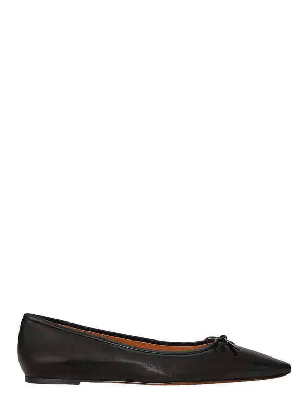 Ralph Lauren Pointed Leather Ballet Flat - Black