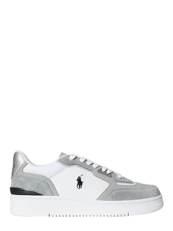 Ralph Lauren Open Masters Suede-paneled Sneaker - Tonal Grey/black