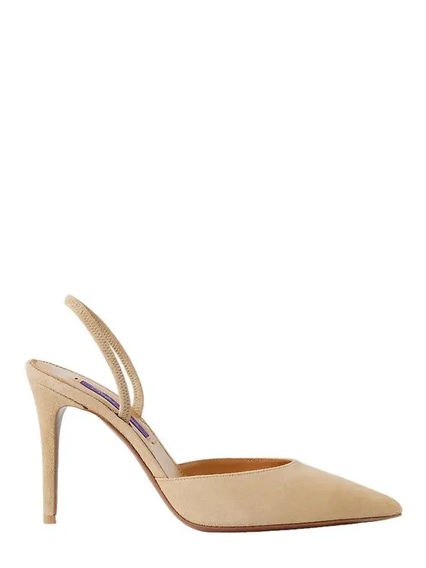 Ralph Lauren Marcy 95 Mm Slingback Pumps - Tan