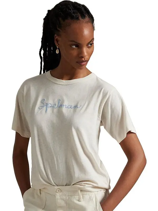 Ralph Lauren The Spelman College Cotton-linen Tee - Warm White