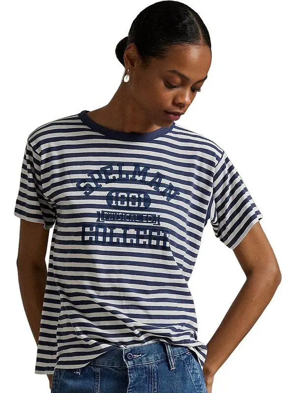 Ralph Lauren The Spelman College Striped Jersey Tee - Rustic Navy/trophy Cream