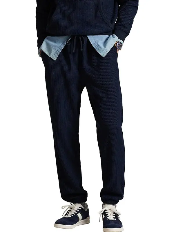 Ralph Lauren Waffle-knit Fleece Sweatpant - Aviator Navy