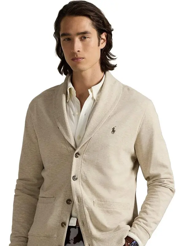 Ralph Lauren Jersey Shawl-collar Cardigan - Expedition Dune Heather