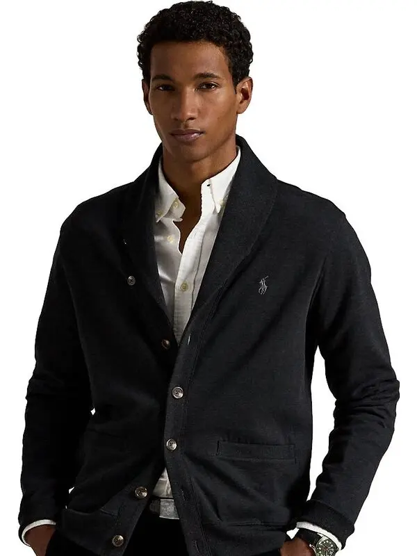 Ralph Lauren Jersey Shawl-collar Cardigan - Polo Black Heather