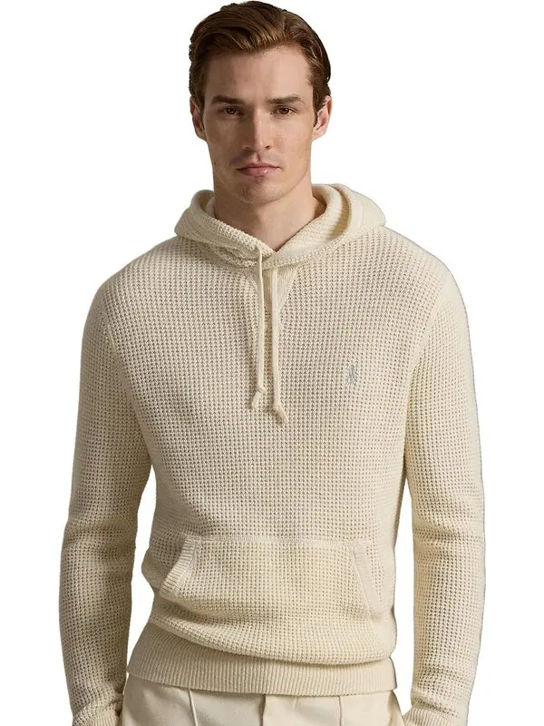 Ralph Lauren Textured Wool-cotton Hooded Sweater - Andover Cream
