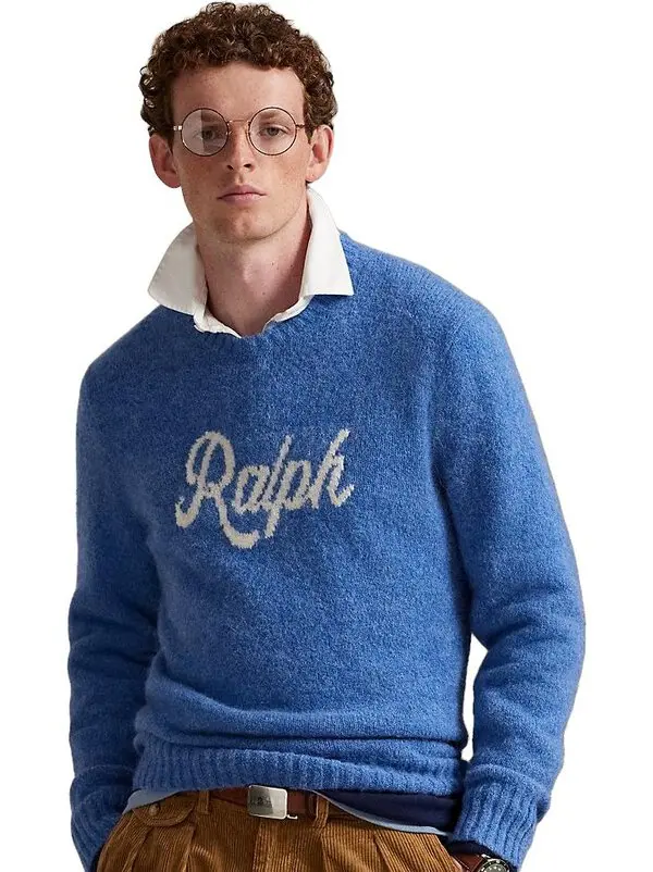 Ralph Lauren Logo Crewneck Sweater - Blue Combo
