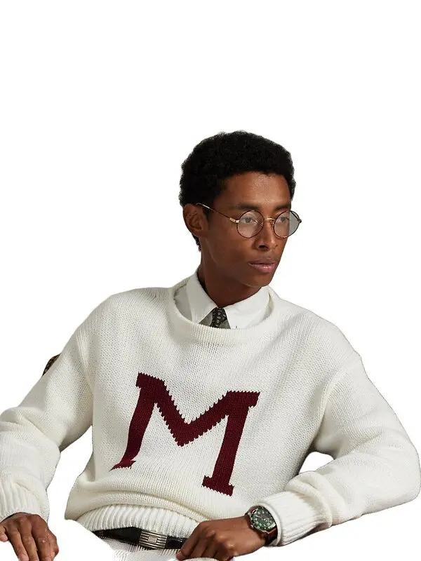 Ralph Lauren The Morehouse College Letter Sweater - Cream Combo