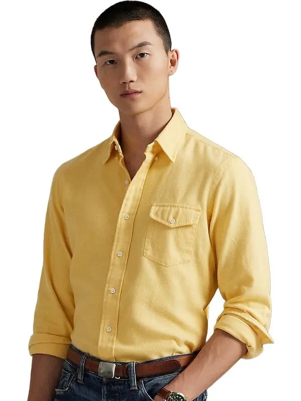Ralph Lauren Classic Fit Brushed Twill Shirt - Corn Yellow