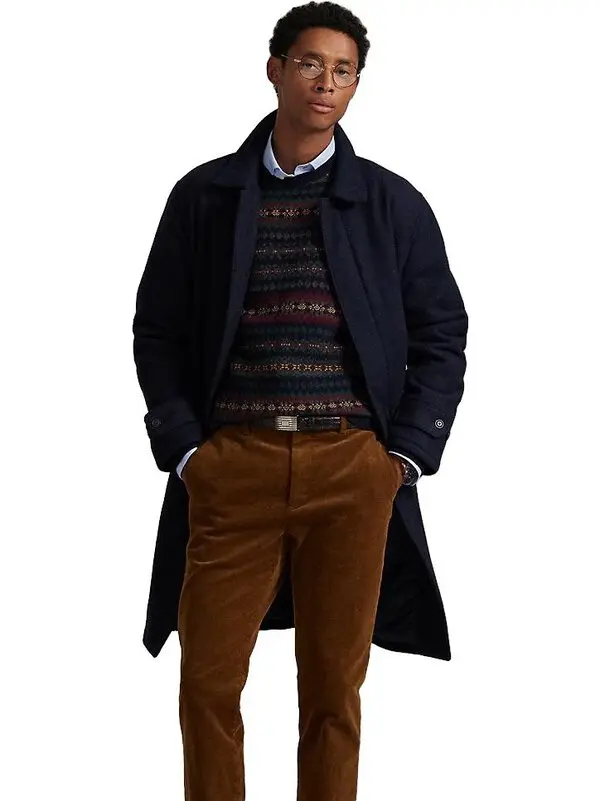 Ralph Lauren Wool Walking Coat - Collection Navy
