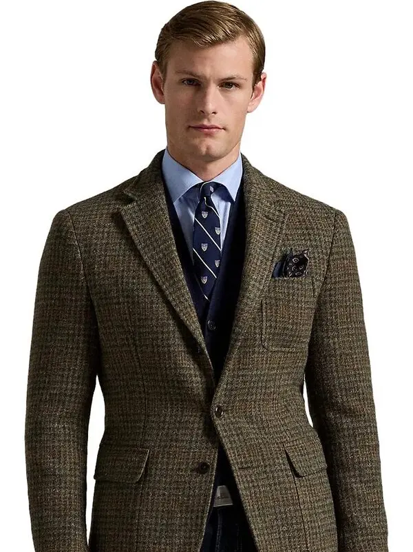 Ralph Lauren Polo Tailored Plaid Tweed Sport Coat - Loden Multi