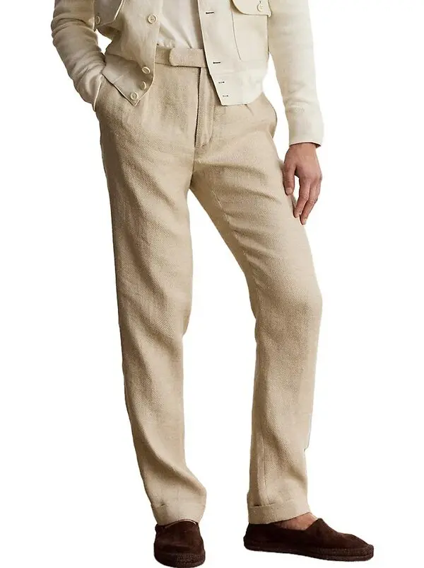 Ralph Lauren Textured Linen-blend Trousers - Summer Sand