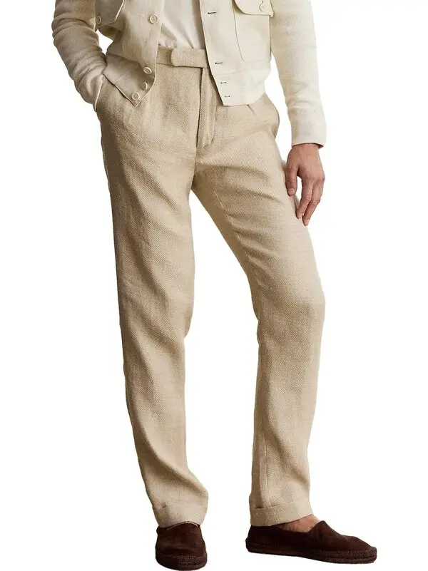 Ralph Lauren Textured Linen-blend Trousers - Summer Sand