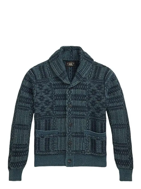 Ralph Lauren Jacquard-knit Cotton Cardigan - Indigo Multi