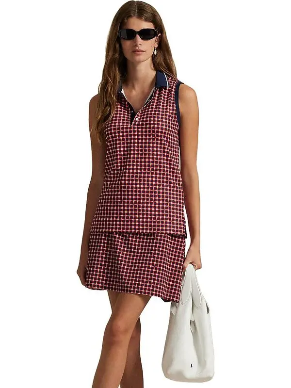 Ralph Lauren Gingham Performance Long Skort - Preppy Geo