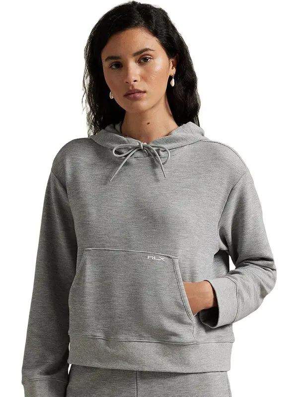Ralph Lauren Waffle-knit Relaxed Hoodie - Andover Heather