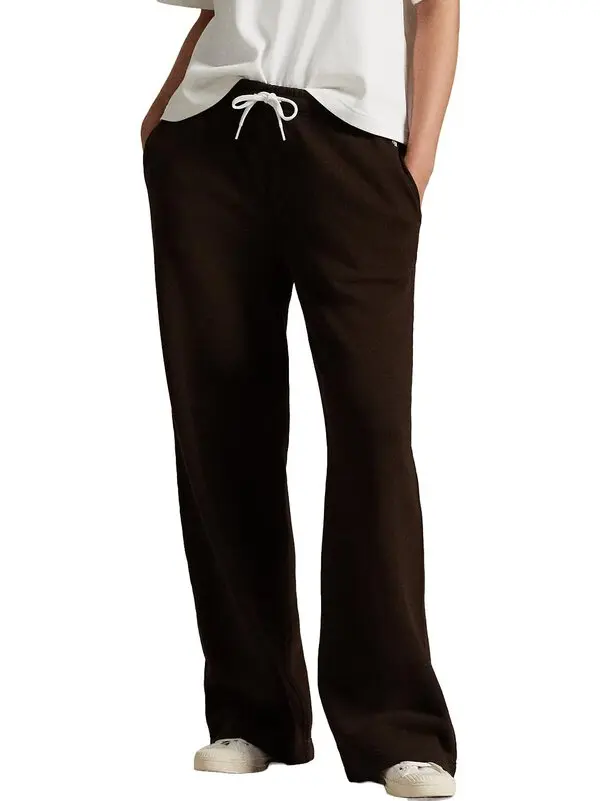 Ralph Lauren Drawstring Fleece Wide-leg Sweatpants - Circuit Brown