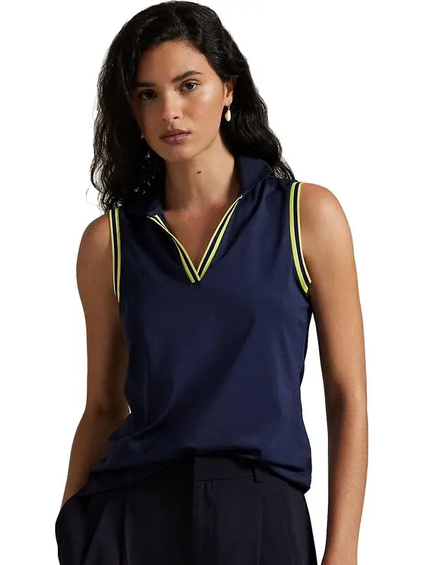 Ralph Lauren Slim Fit Sleeveless Polo - Refined Navy Multi