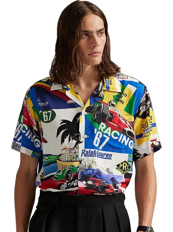 Ralph Lauren Classic Fit Racing-print Camp Shirt - Polo Prix Poster