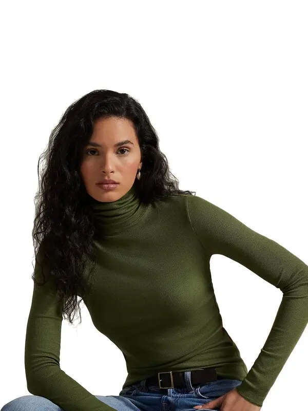 Ralph Lauren Stretch-blend Turtleneck - Supply Olive