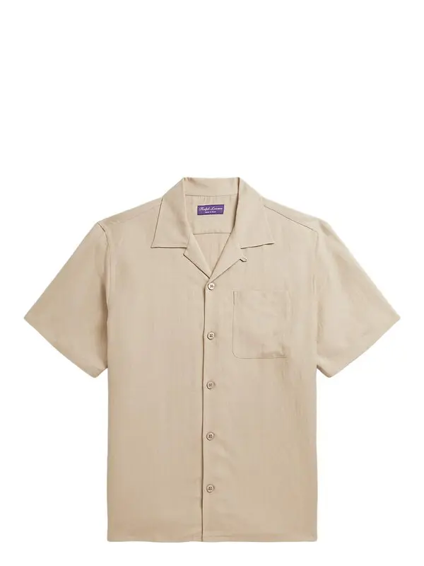 Ralph Lauren Silk-linen Camp Shirt - Champagne