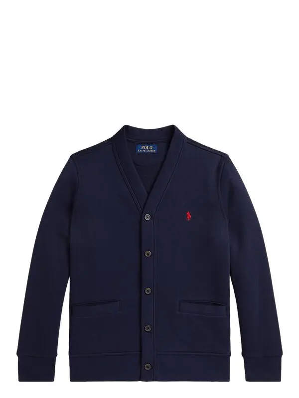 Ralph Lauren Cotton-blend Fleece V-neck Cardigan - Refined Navy