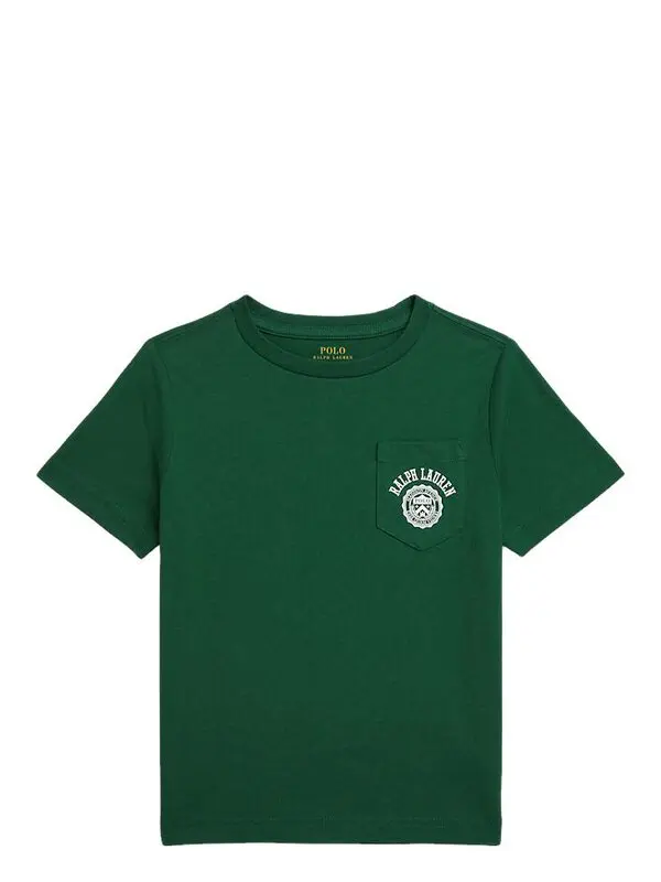 Ralph Lauren Logo Cotton Jersey Pocket Tee - New Forest