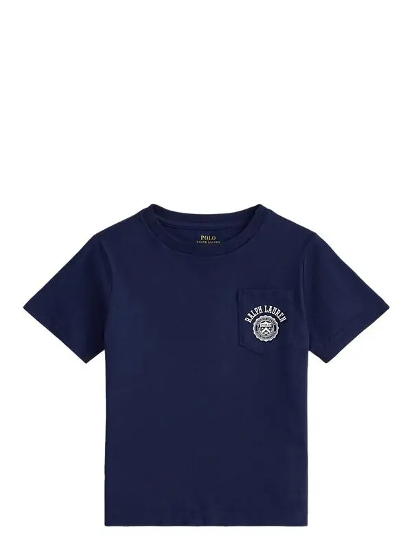 Ralph Lauren Logo Cotton Jersey Pocket Tee - Refined Navy
