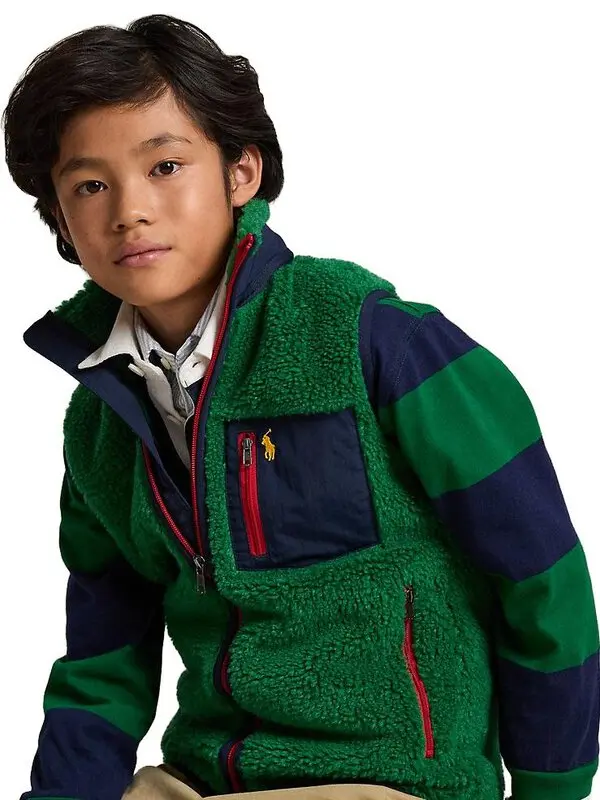 Ralph Lauren Teddy Fleece Hybrid Vest - Athletic Green