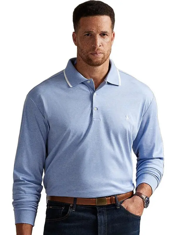 Ralph Lauren Soft Cotton Long-sleeve Polo Shirt - Isle Heather