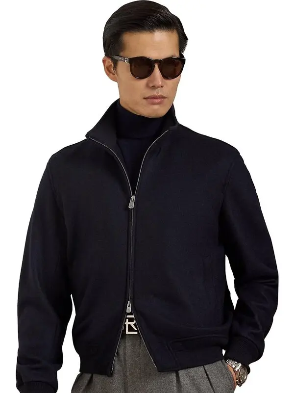 Ralph Lauren Felton Cashmere-blend Flight Jacket - Classic Chairman Navy