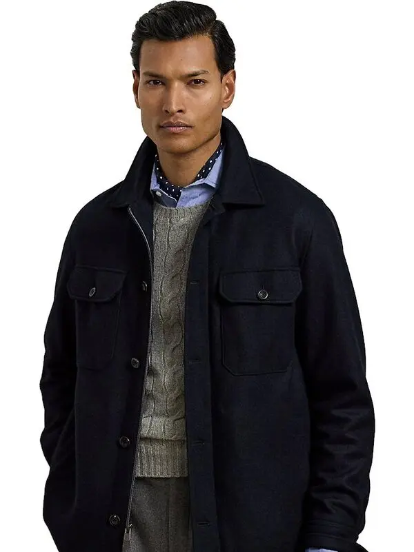 Ralph Lauren Felton Cashmere-blend Shirt Jacket - Classic Chairman Navy