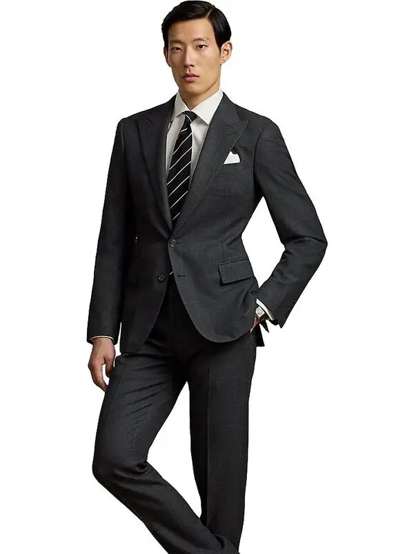 Ralph Lauren Gregory Hand-tailored Birdseye Suit - Dark Grey Multi