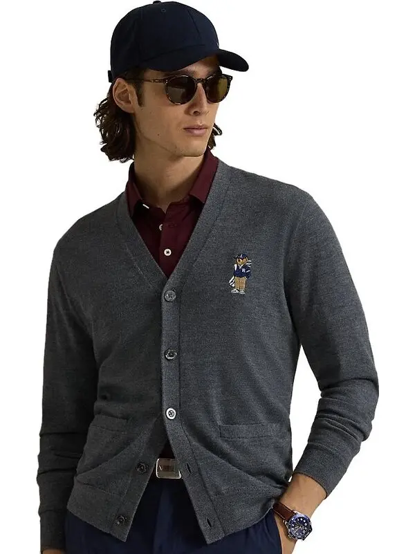 Ralph Lauren Polo Bear Performance Cardigan - Fortress Grey Heather