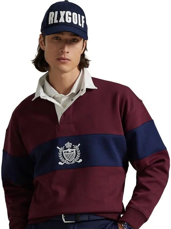 Ralph Lauren Relaxed Fit Crest Rugby Sweatshirt - Rich Ruby/refined Navy