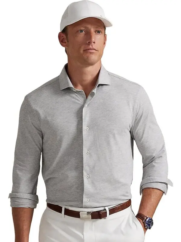 Ralph Lauren Slim Fit Performance Piqué Shirt - Andover Heather