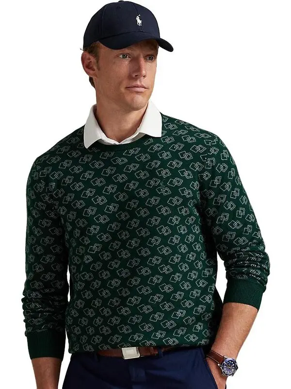 Ralph Lauren Geometric Performance Sweater - Green Multi