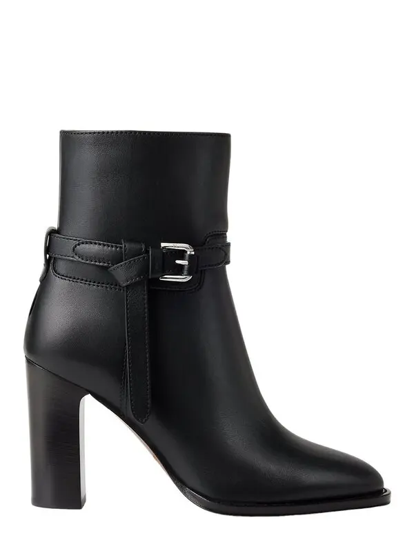 Ralph Lauren Donnely 90 Mm Calfskin Bootie - Black