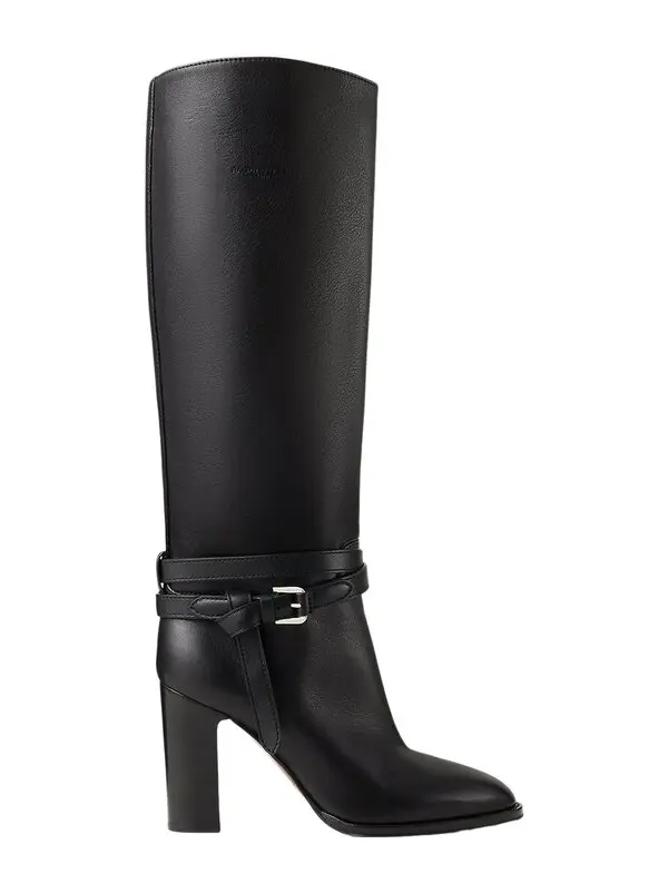 Ralph Lauren Donnely 90 Mm Calfskin Boots - Black