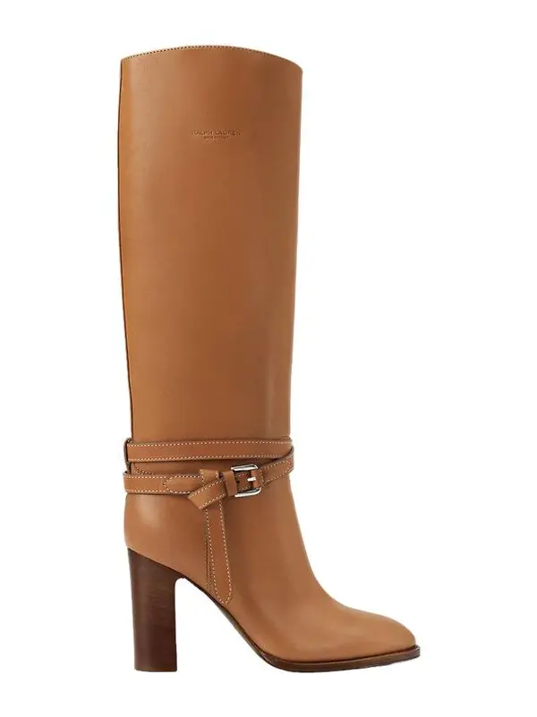 Ralph Lauren Donnely 90 Mm Calfskin Boot - Rl Gold