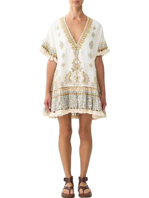 Camilla Short V-neck Embroidered Dress - Ottoman Dynasty