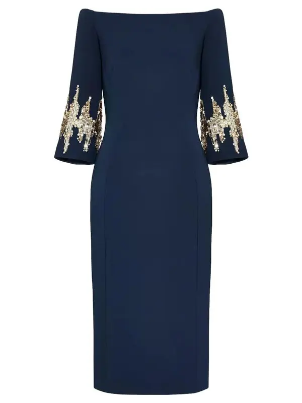 Jenny Packham Aster Sequin-embellished Midi Dress - Blue