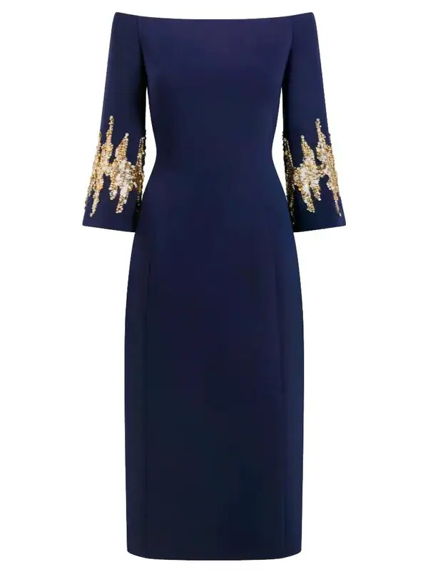 Jenny Packham Aster Sequin-embellished Midi Dress - Blue