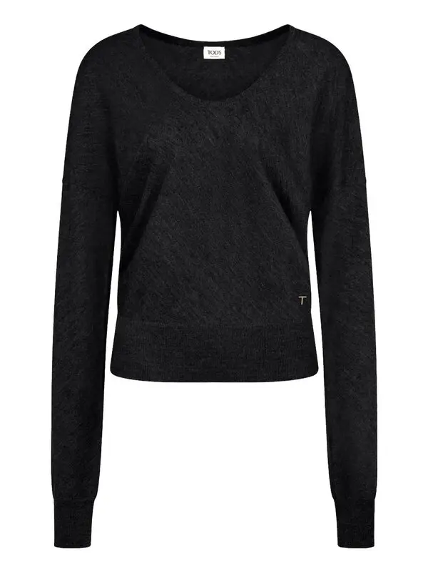 TOD'S Logo-embroidered Sweater - Black